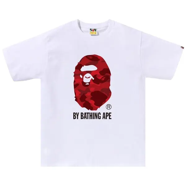 A BATHING APE Color Camo Bathing Ape Tee /red - White