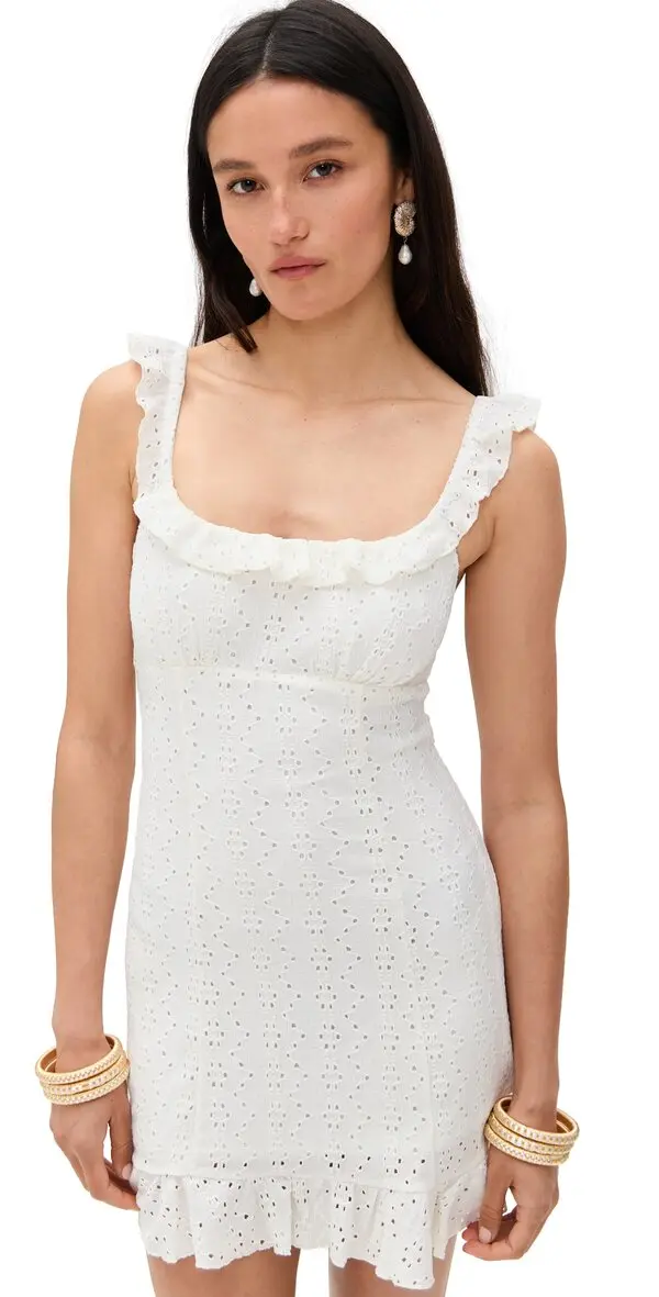 Reformation Nora Knit Mini Dress - Ivory | Editorialist