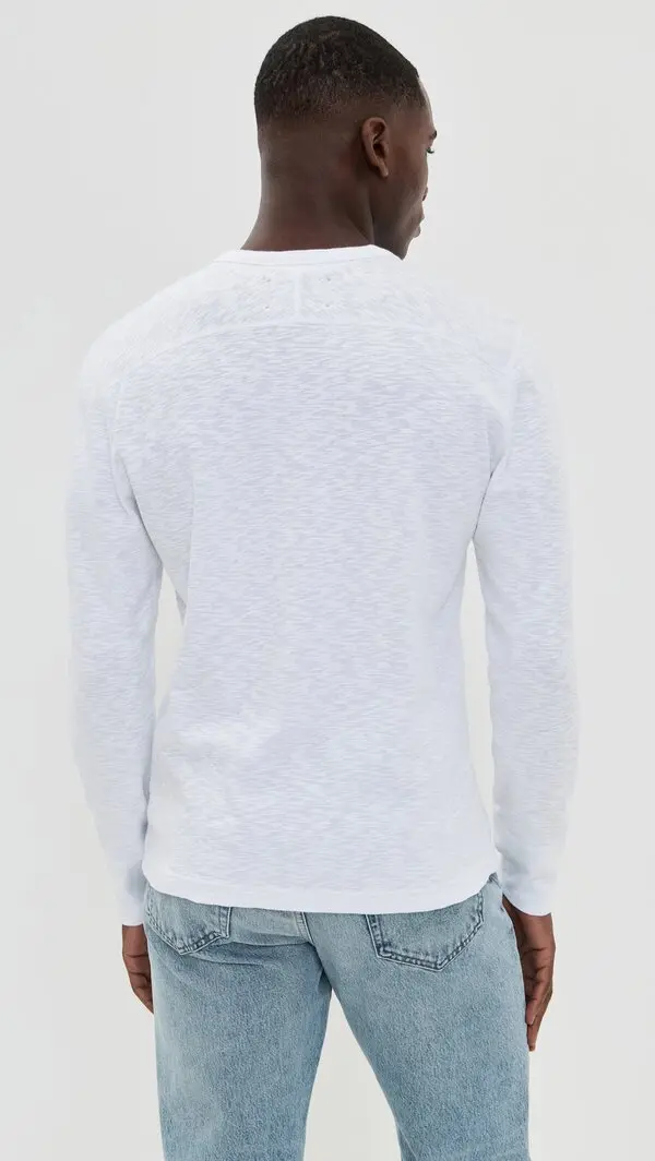 Reigning Champ 1x1 Slub Slim Henley - White