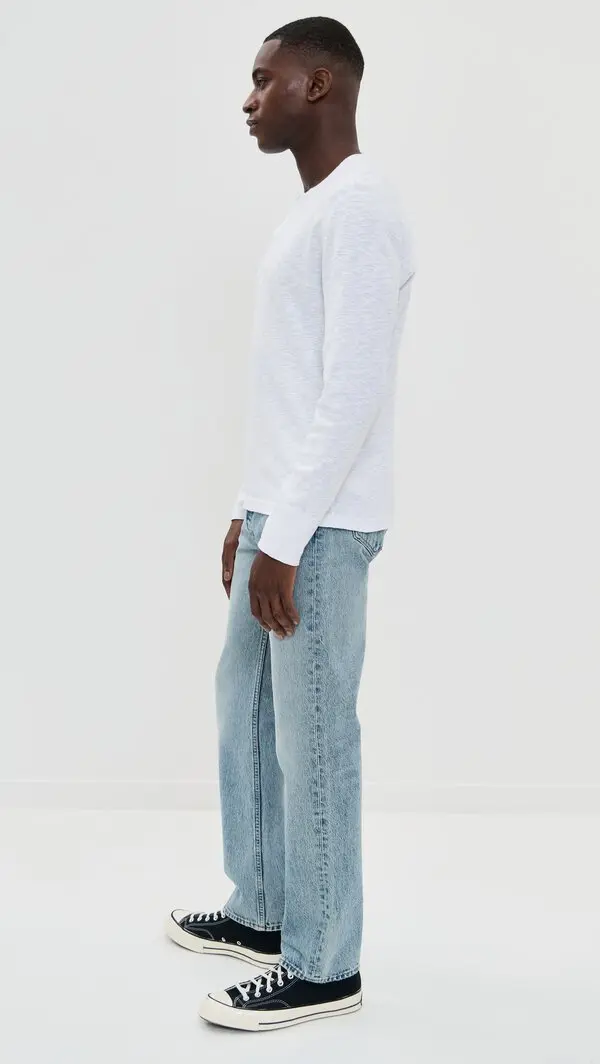 Reigning Champ 1x1 Slub Slim Henley - White