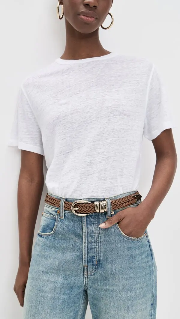 Madewell Woven Metal Keeper Belt In Light Caramel - 40% Off  display picture 1