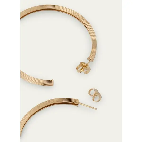 SYDNEY EVAN 14k Yellow Fluted Hoop Earrings