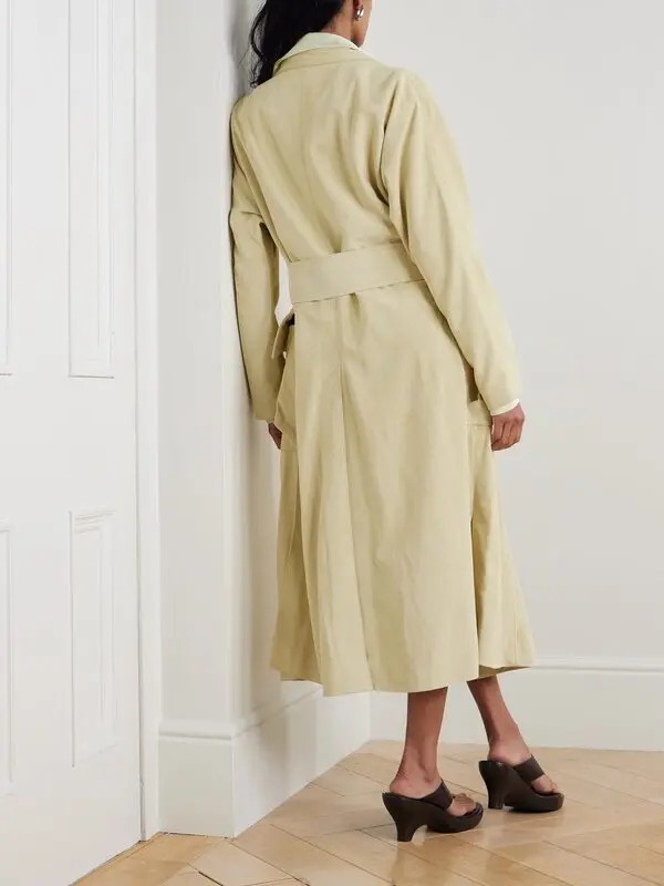 16Arlington Cinzia Belted Suede Trench Coat - Neutrals