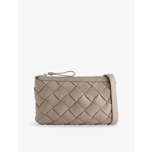 Bottega Veneta Intrecciato Leather Cross-body Bag - Limestone-silver