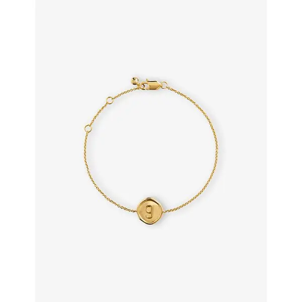 Monica Vinader Initial-g Stamp 18ct Yellow-vermeil Chain Bracelet - Gold