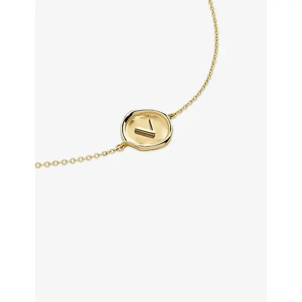 Monica Vinader Initial-v Stamp Vermeil Chain Bracelet - Gold
