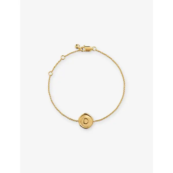 Monica Vinader Initial-o Stamp 18ct Yellow Vermeil Chain Bracelet - Gold