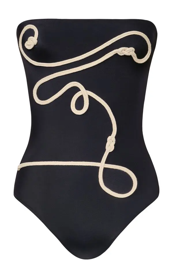Johanna Ortiz Palmy Texture One-piece Swimsuit - Black