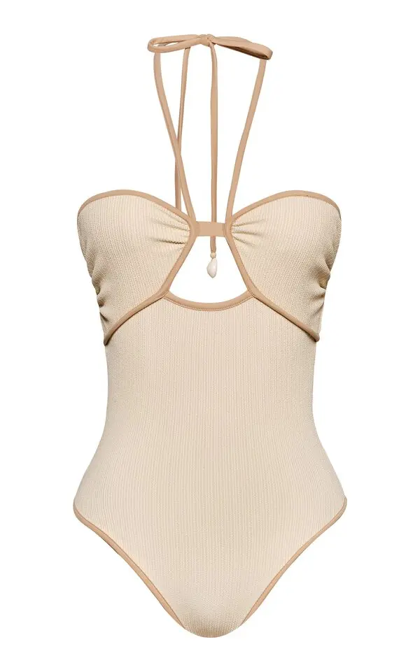 Johanna Ortiz Halter One-piece Swimsuit - Nude
