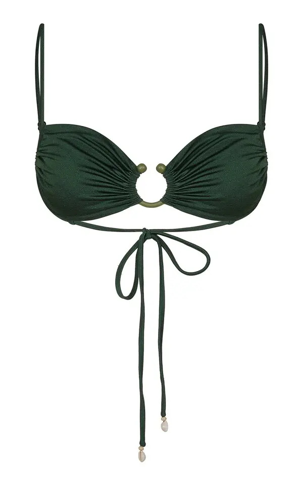 Johanna Ortiz Tangle Up U-ring Bikini Top - Dark Green