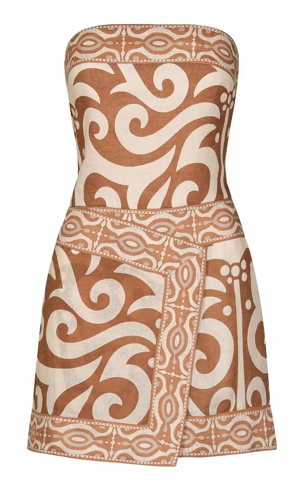 Johanna Ortiz Raíz Ritua Strapless Mini Dress - Neutral