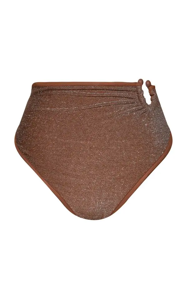 Johanna Ortiz Taita Shimmering Bikini Bottom - Brown