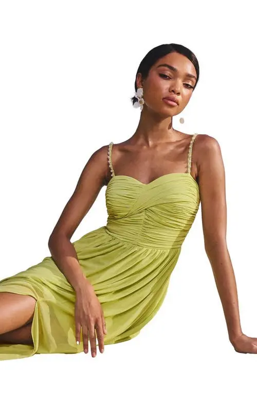 LIPSY Embellished Strap Ruched Maxi Dress
