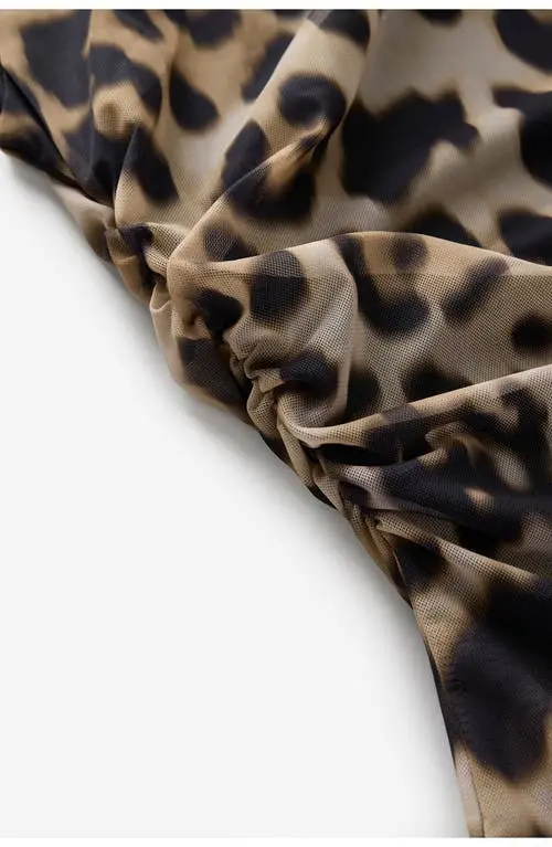 NEXT Leopard Print Mesh Top