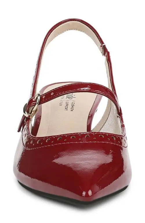 LIFESTRIDE Marilyn Slingback Kitten Heel Pumps - Dark Cherry