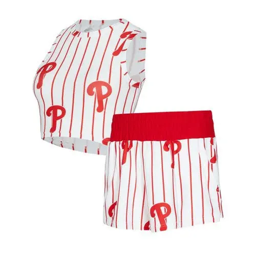 CONCEPTS SPORT Pinstripe Tank & Short Set - White