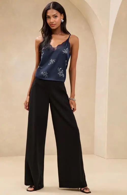 LIPSY Crystal Embellished Lace Trim Satin Camisole