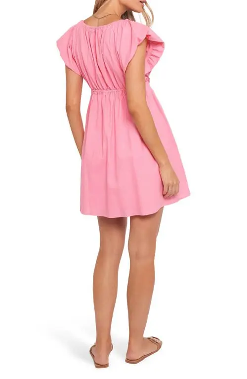 PETAL & PUP Kathy Cotton & Linen Babydoll Mini Dress