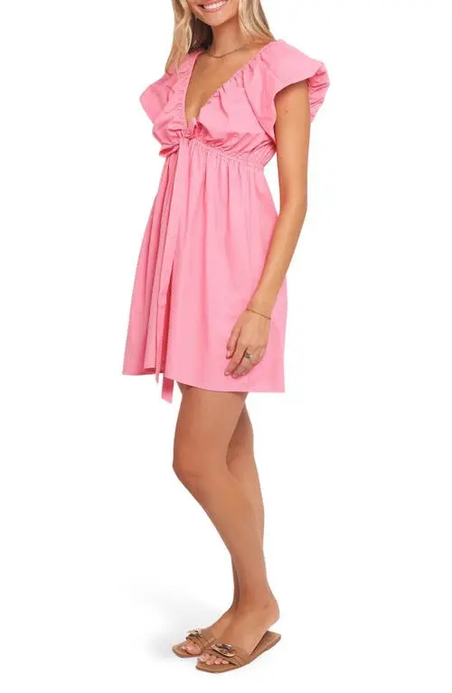 PETAL & PUP Kathy Cotton & Linen Babydoll Mini Dress