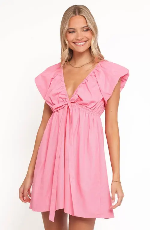 PETAL & PUP Kathy Cotton & Linen Babydoll Mini Dress