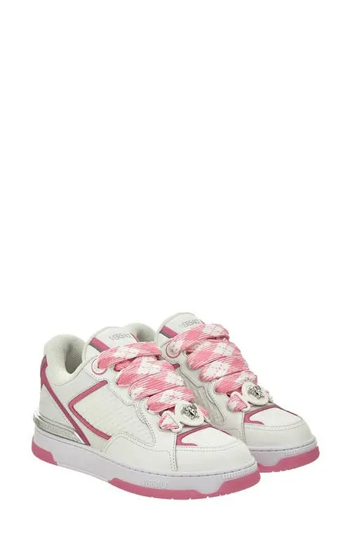 Versace Low Top Sneaker - Off White/ Guava/ Palladium