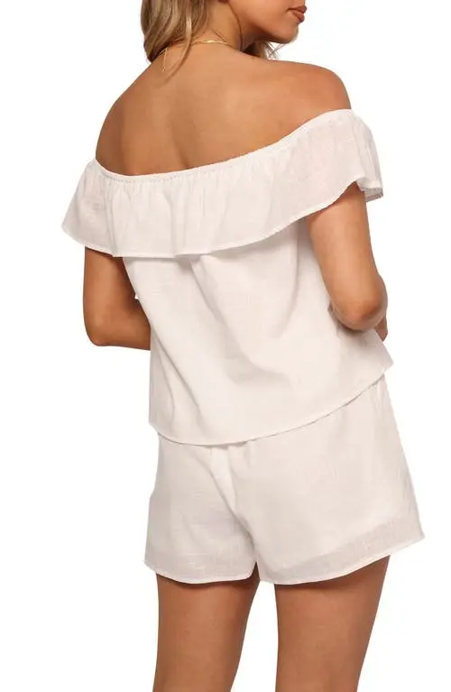 PETAL & PUP Cotton Off-the-shoulder Top & Shorts Set