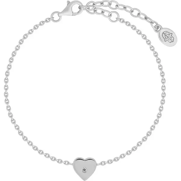 KARMA AND LUCK Diamond Heart Charm Bracelet - Silver
