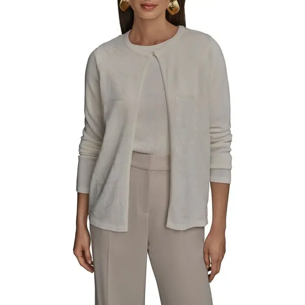 Donna Karan New York Sequin Patterned Cardigan