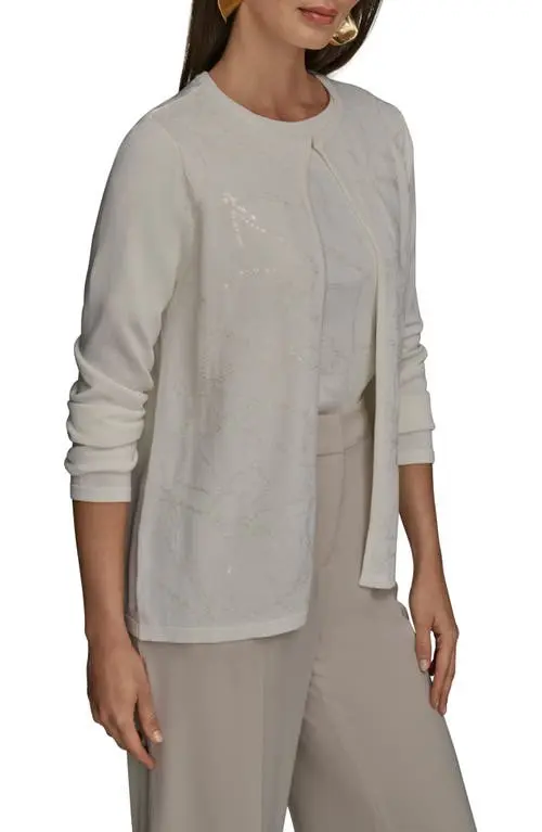 Donna Karan New York Sequin Patterned Cardigan
