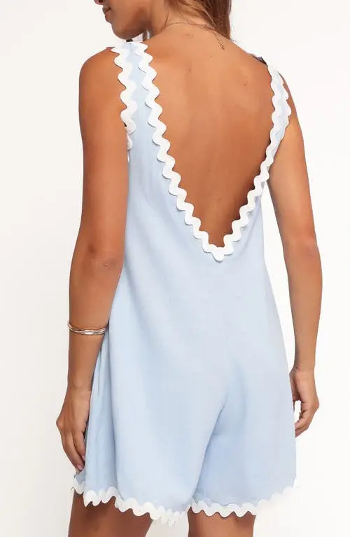PETAL & PUP Aoife Rickrack Trim Romper - Light Blue