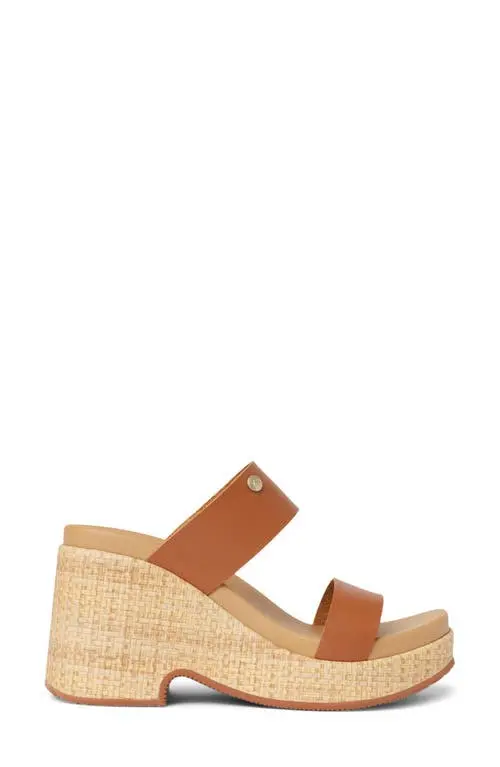 Reef Sunset Ibiza Platform Slide Sandal - Leather Brown