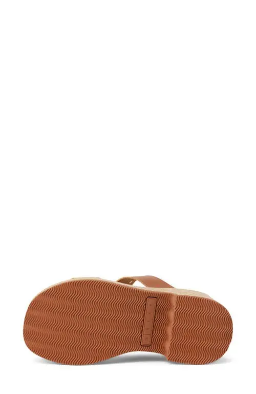 Reef Sunset Ibiza Platform Slide Sandal - Leather Brown