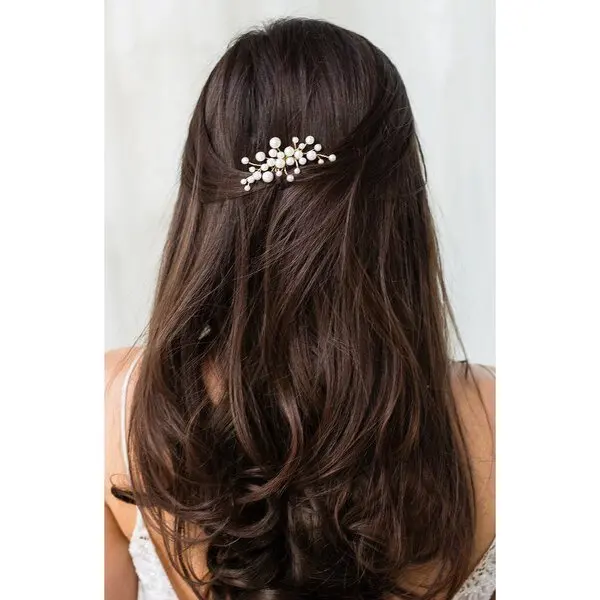 Brides & Hairpins Brooks Faux Pearl Hair Comb - Gold