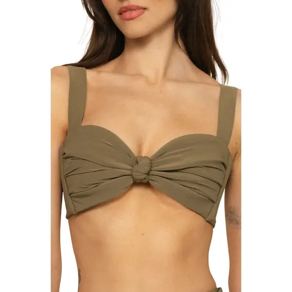 MONTCE Hayden Knotted Bikini Top - Khaki