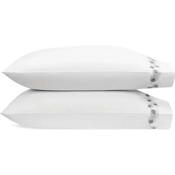 MATOUK Feather Set Of 2 Pillowcases - Platinum