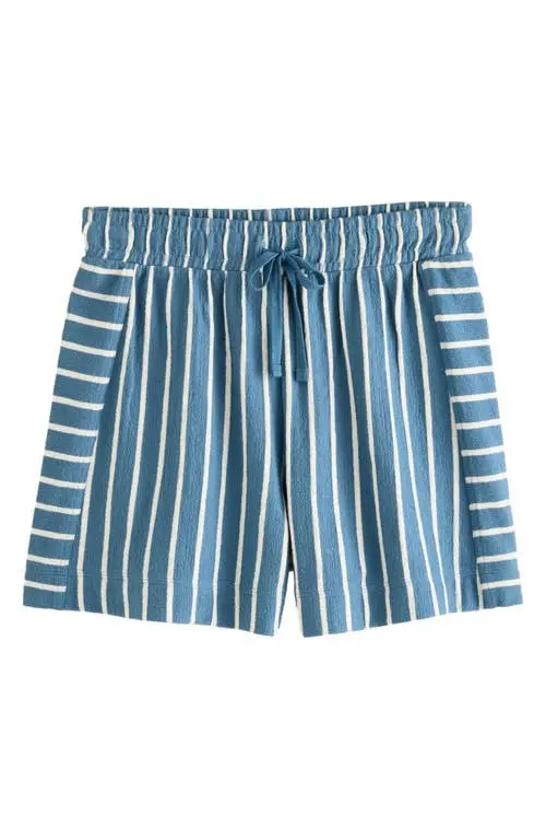NEXT Cotton Terry Cloth Striped Shorts - White