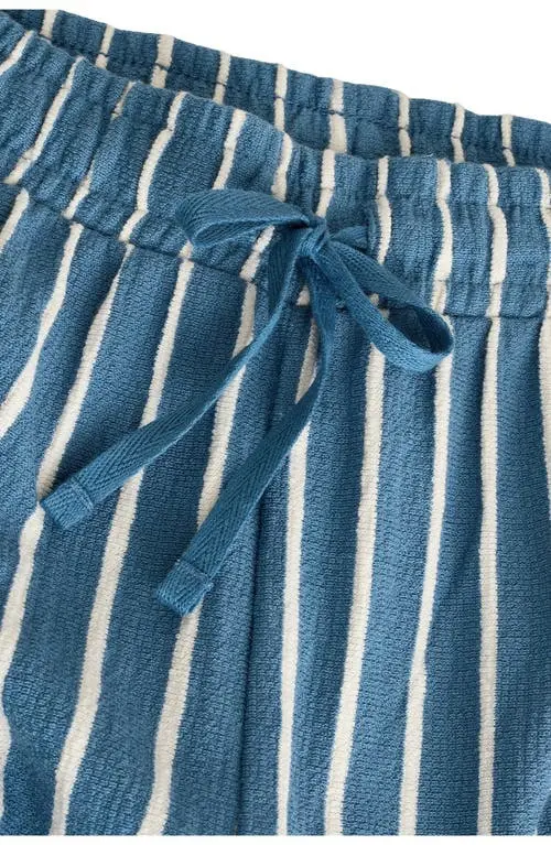 NEXT Cotton Terry Cloth Striped Shorts - White