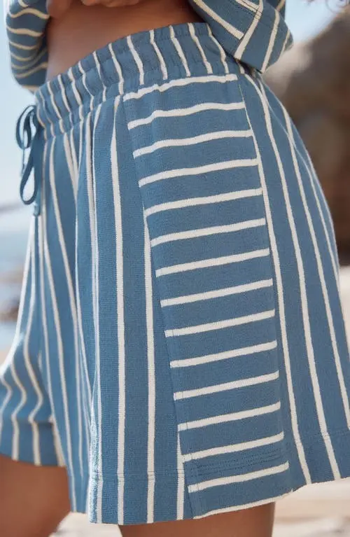 NEXT Cotton Terry Cloth Striped Shorts - White