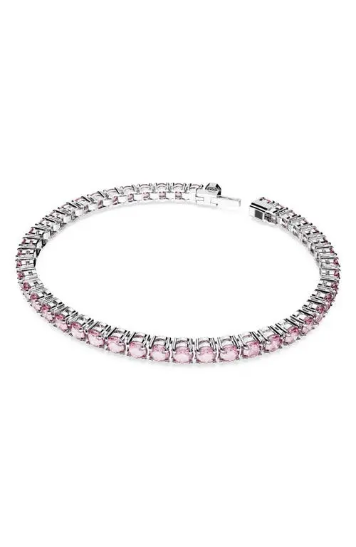SWAROVSKI Matrix Crystal Tennis Bracelet - Pink