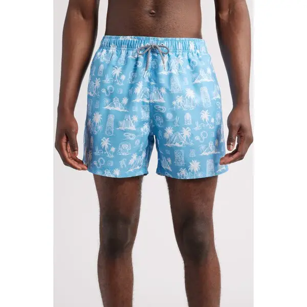 BOARDIES Printed Swim Trunks - Blue