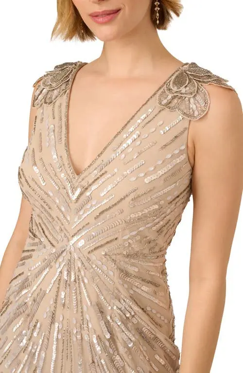 Adrianna Papell Embellished Column Gown
