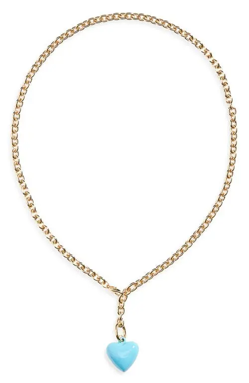 ROXANNE ASSOULIN The Mini Happy Heart Pendant Necklace - Turquoise