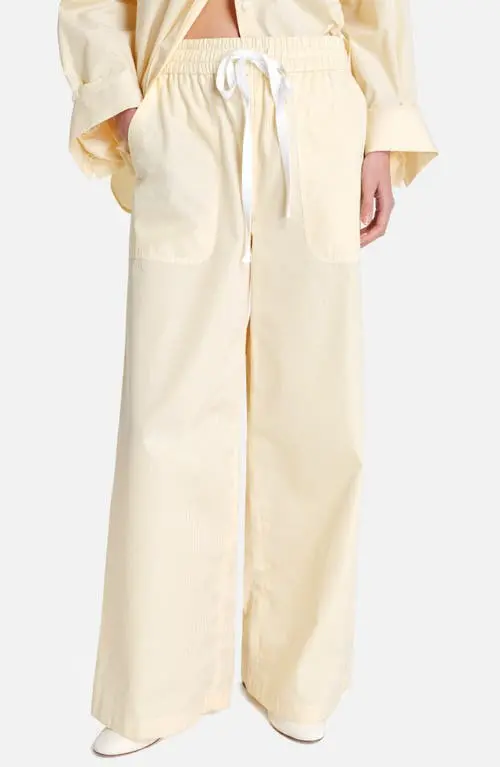 TWP Main St Tie Waist Wide Leg Pants - Ivory / Yellow