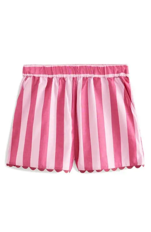 NEXT Striped Cotton Scallop Hem Shorts - Pink