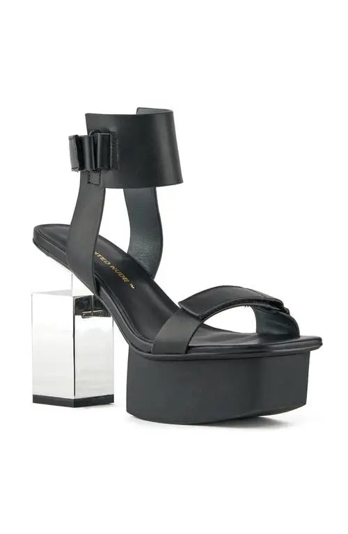 United Nude Cubist Platform Sandals - Black + Silver