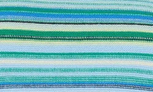 PISTOLA Selene Stripe Cotton Short Sleeve Sweater - Blue Green Multi