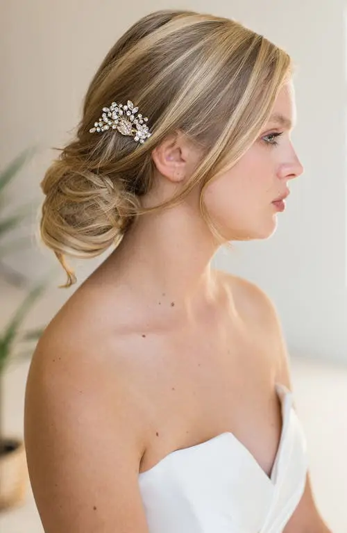 Brides & Hairpins Kalene Crystal & Freshwater Pearl Hair Comb - Gold