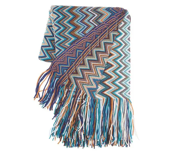 VALERIE PARR HILL Zig Zag Sedona Tassel Throw Blanket Valerie - One-color