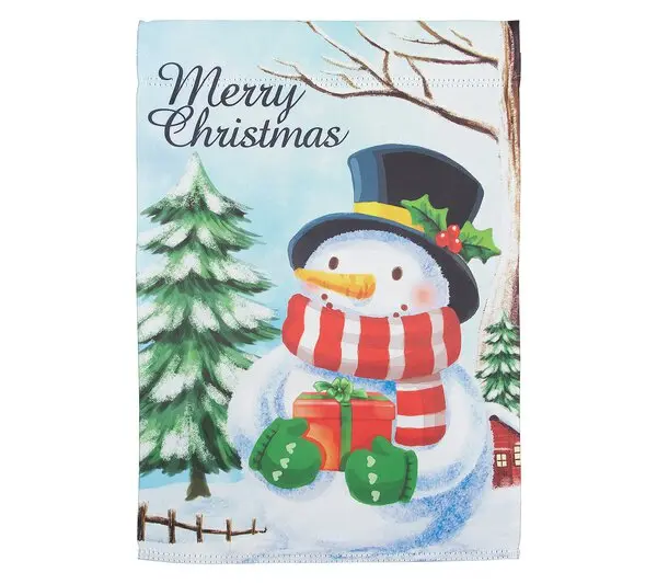 NORTHLIGHT Merry Christmas & Snowman House Flag 28' X 40 - One-color