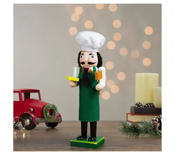 NORTHLIGHT 14' Wooden Christmas Nutcracker Pizz Maker